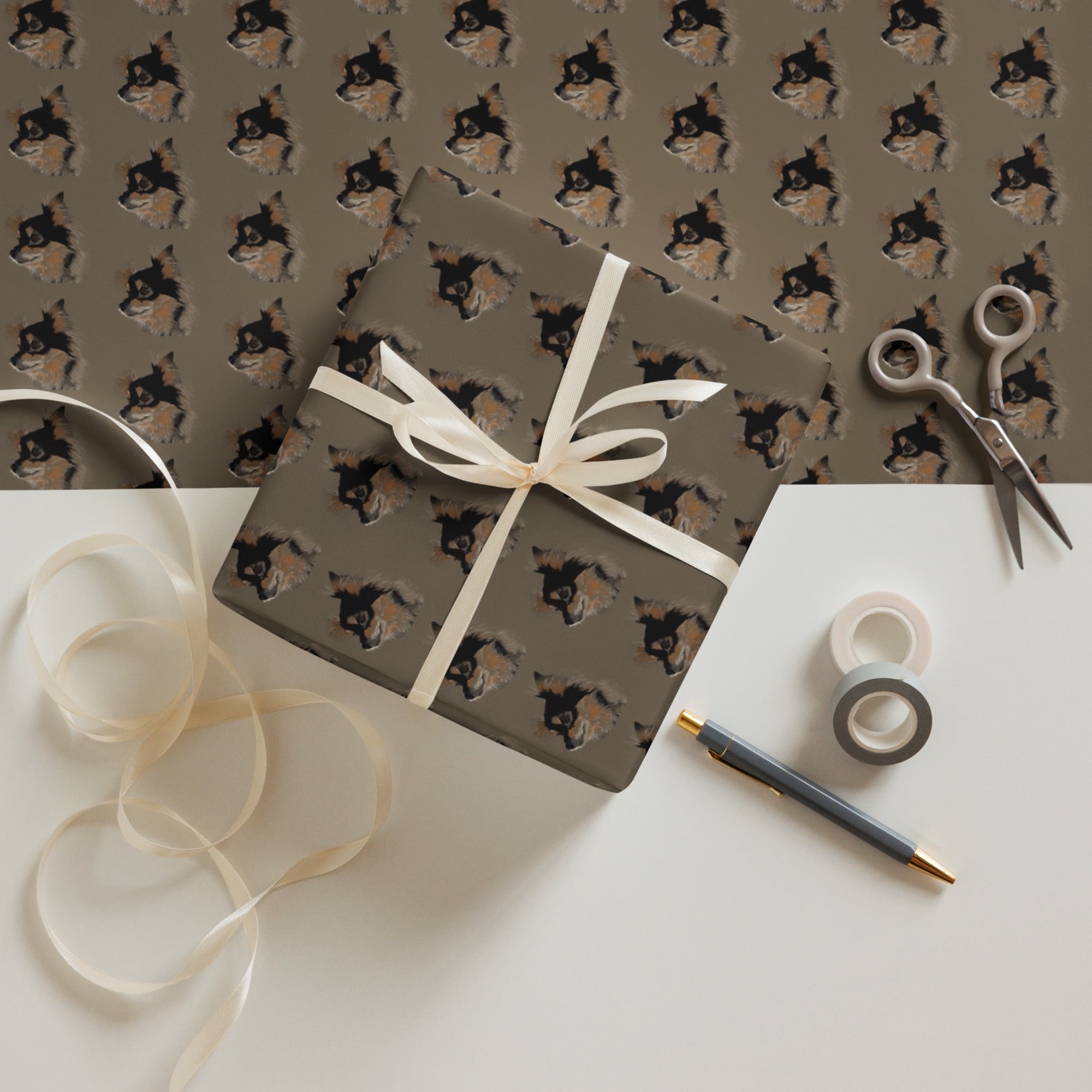 GB mini-print….3 Wrapping paper sheets – Copperwood Lady